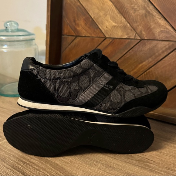 Coach | Shoes | Coach Kelson Monogram Black And Gray With Black Suede ...